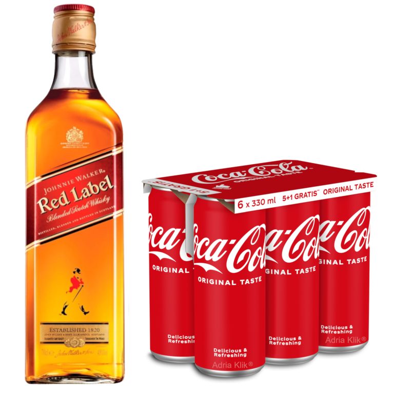 Johnnie Walker Red Label 1l + Coca-Cola 0,33l 5+1 Gratis - Adria-Klik.com
